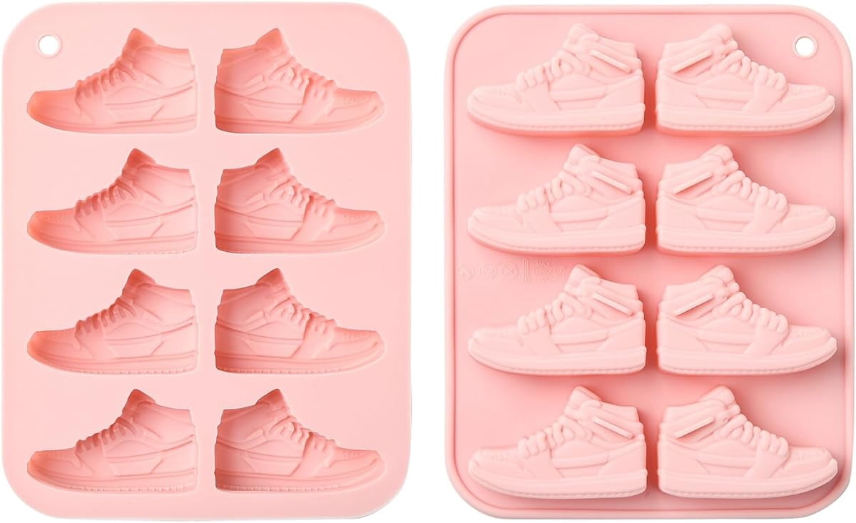2 pcs Sneaker Silicone Molds Sports Shoes Shaped Fondant Molds for Cake ...