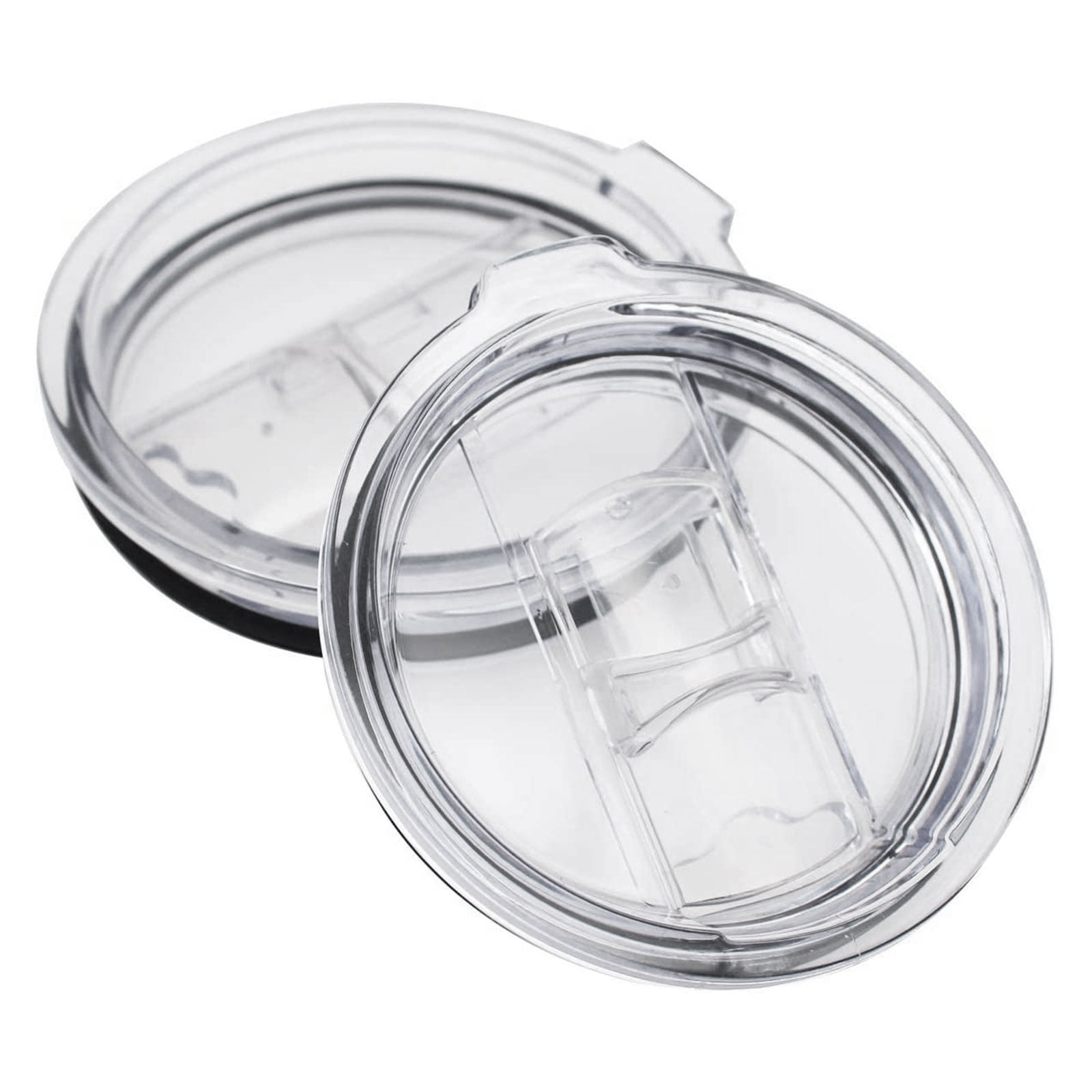 2 pcs Travel Thermal Silicone Splash Spill Proof Clear Mugs Cups Lid ...