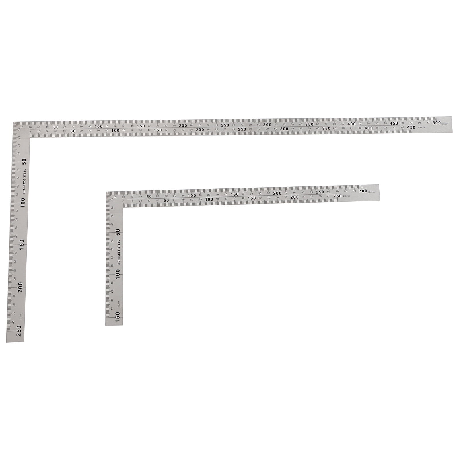 2 pcs Stainless Steel L Square Ruler Drawing L Square Ruler Woodworking ...