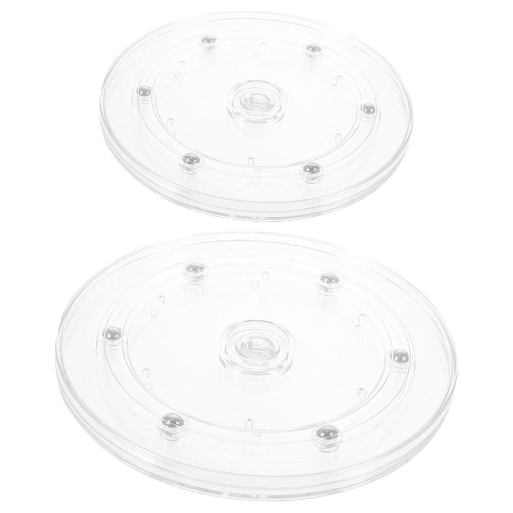 2 pcs Transparent Rotating Turntable Plastic Display Turntable Clear ...