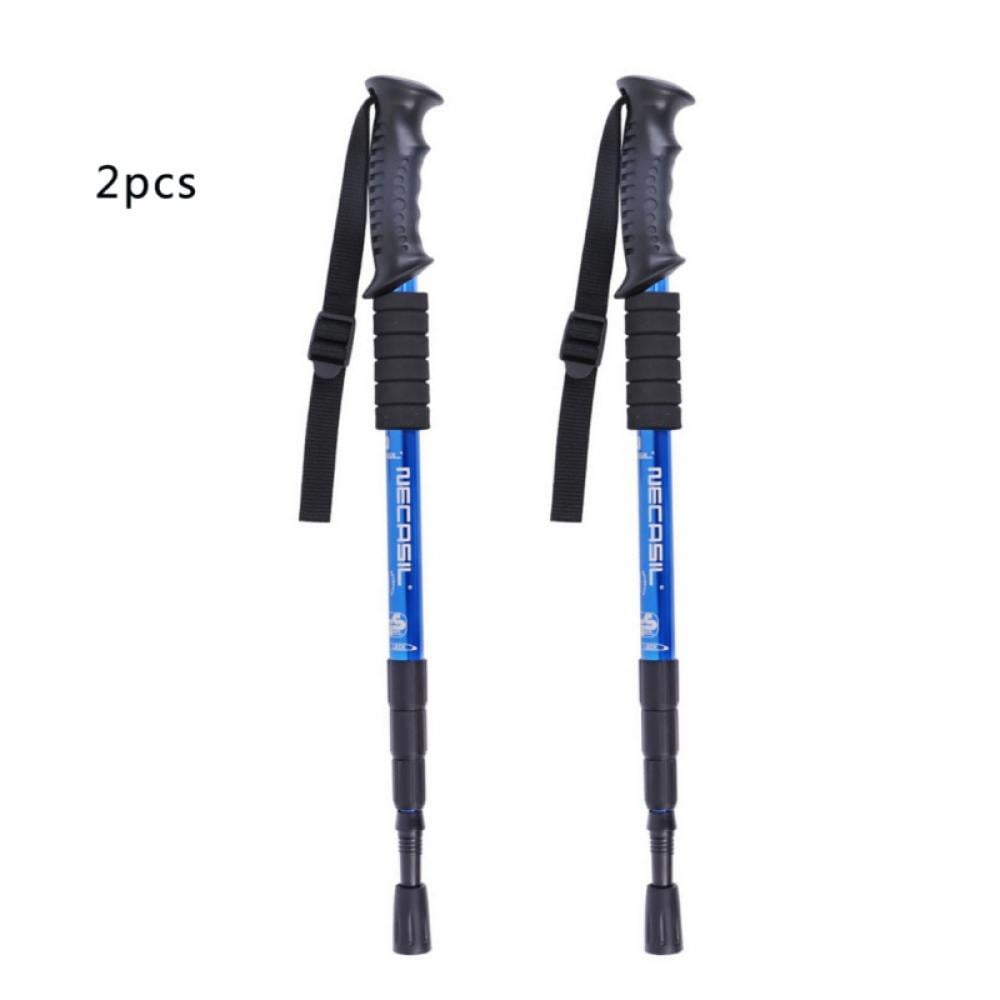 2 pcs Trekking Walking Hiking Sticks Poles Alpenstock Anti-Shock ...