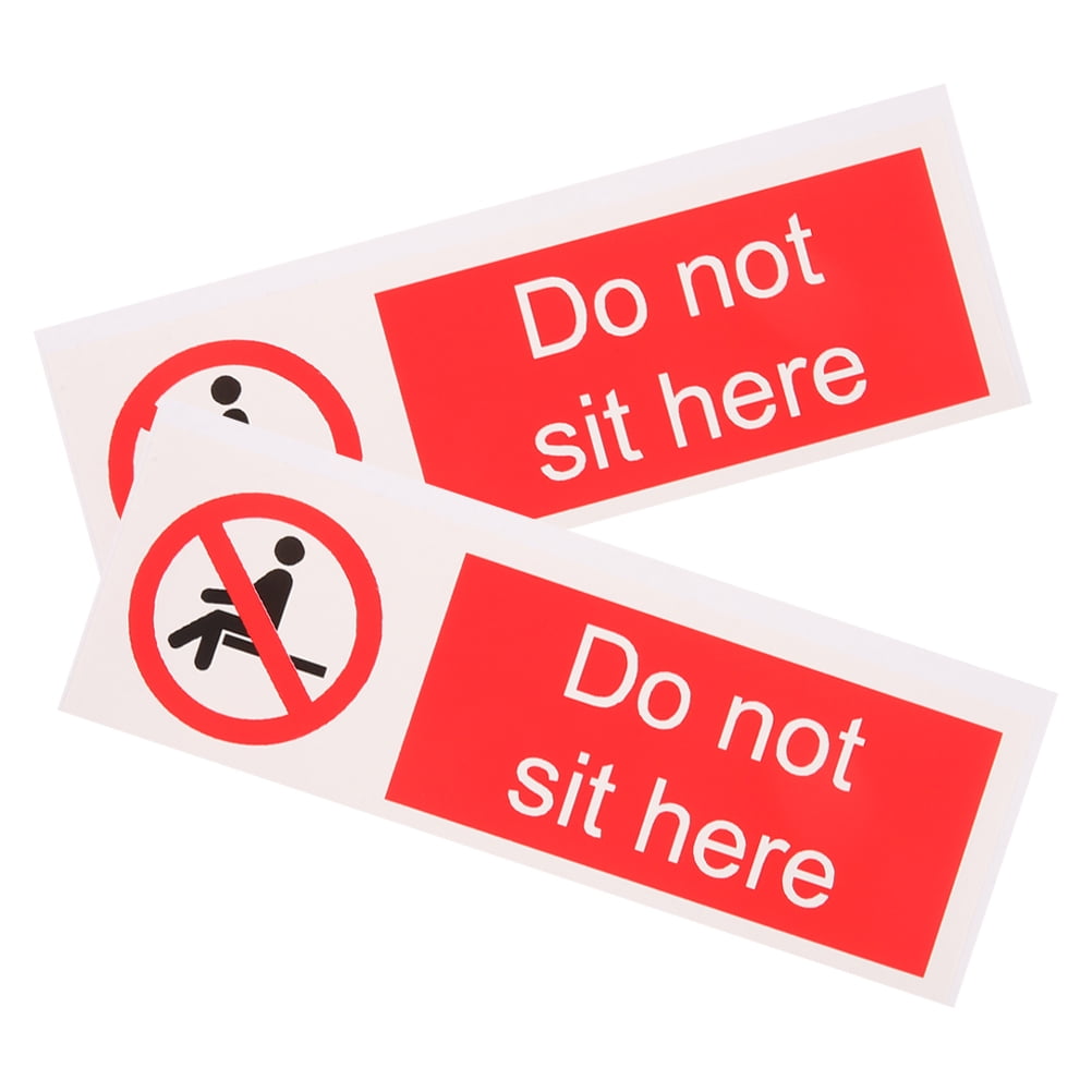 2 pcs Warning Stickers Not Sit Here Self Adhesive Decal Safety Signage ...