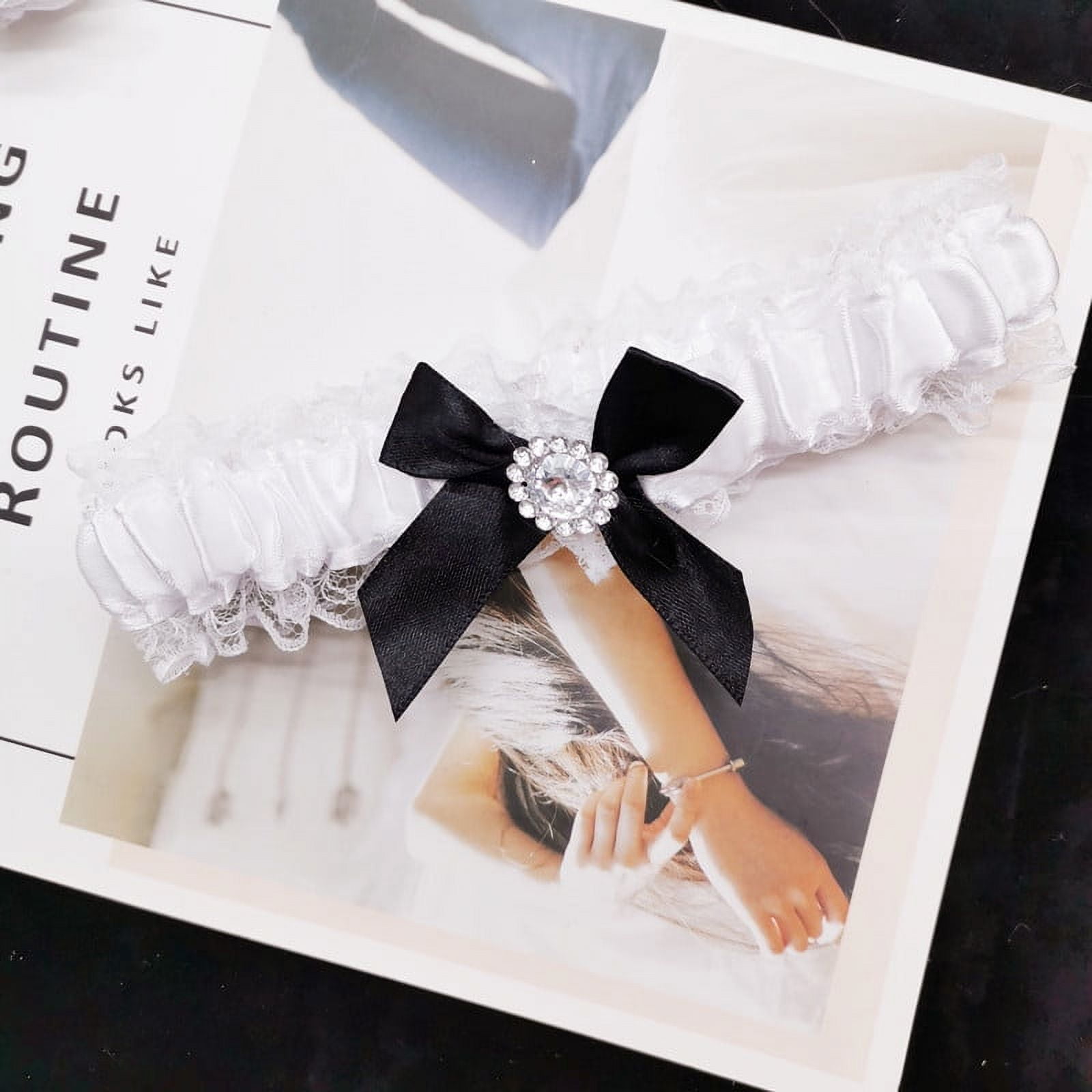 2 pcs Wedding Bridal Garters Leg Ring Bow Stretch Garter Bride Lace ...