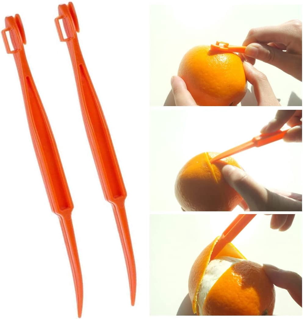 2 pcs orange peeler tool Citrus Peeler in Bright Orange Color ...