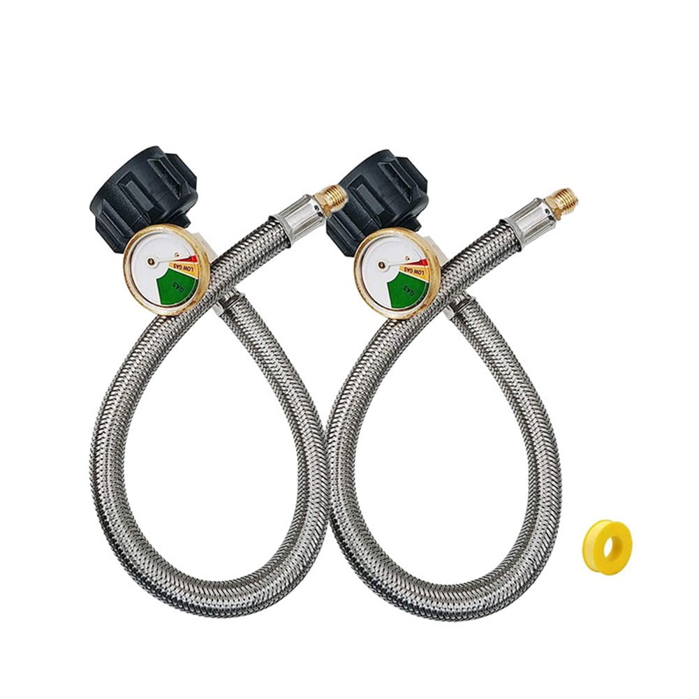 2 pcs propane hose,/4 inch male thread stainless steel braided propane ...