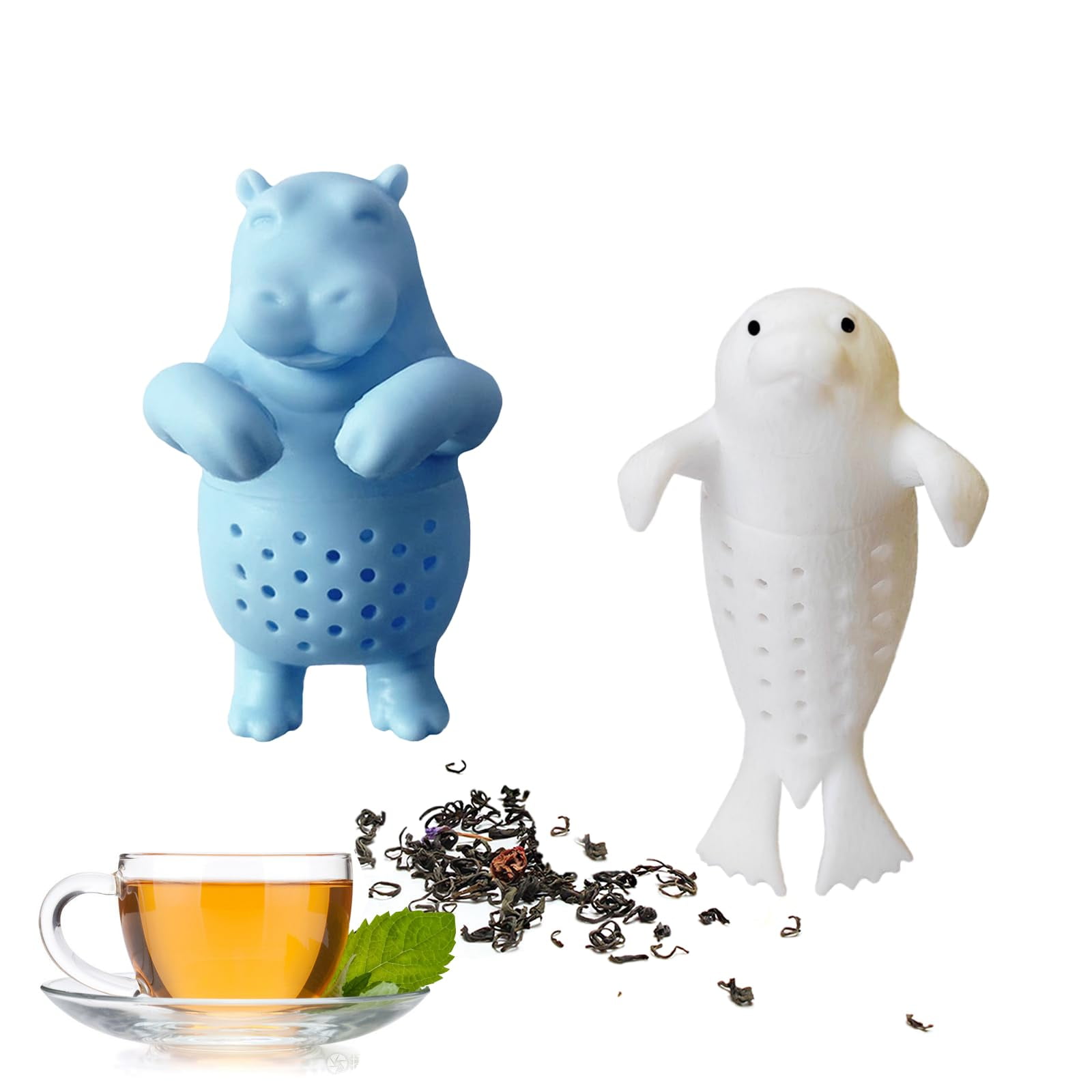 2 pcs silicone Tea Infuser,loose tea strainer,Cute tea infuser gift set ...