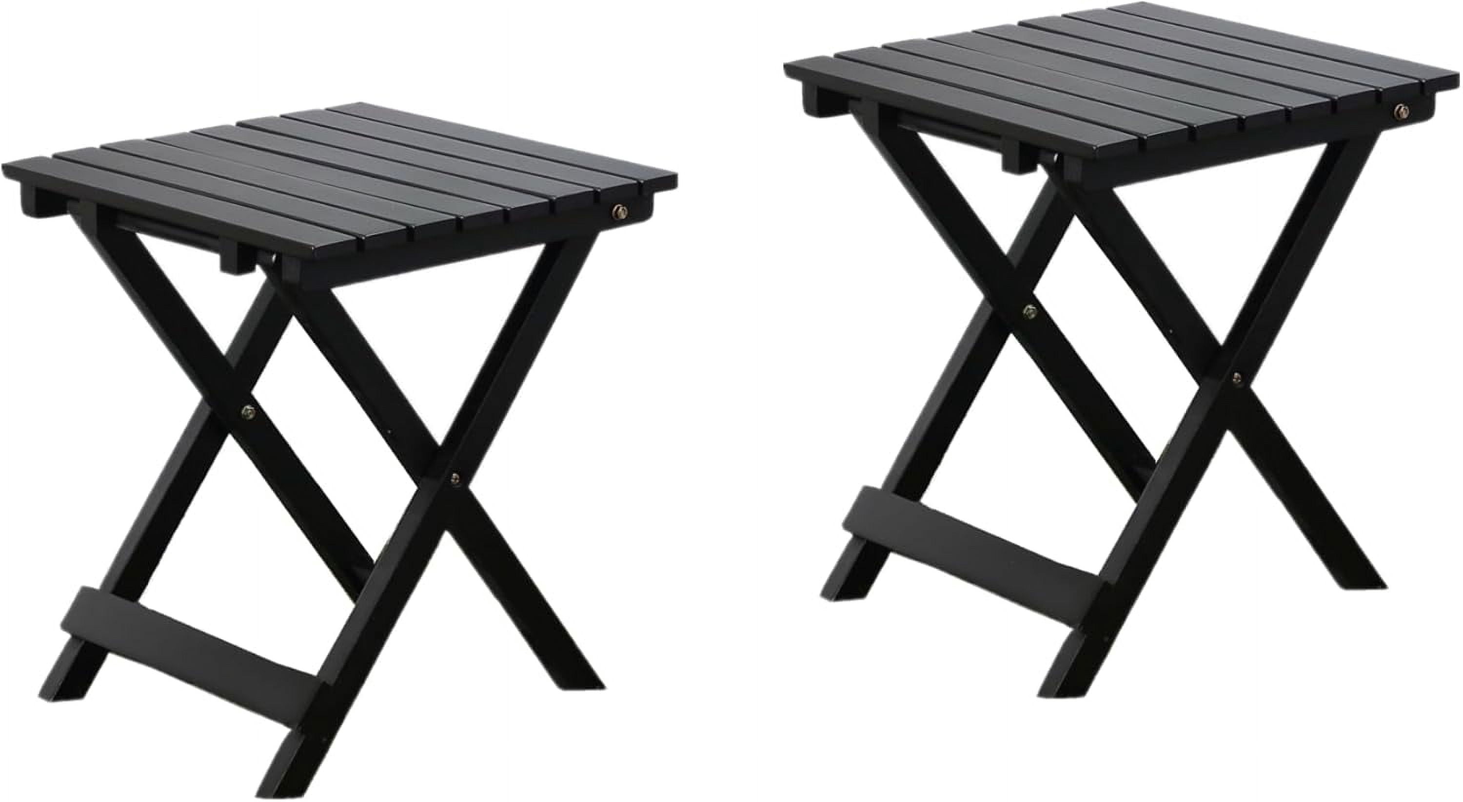 2 pcs small folding patio side table outdoor wood wooden small end ...