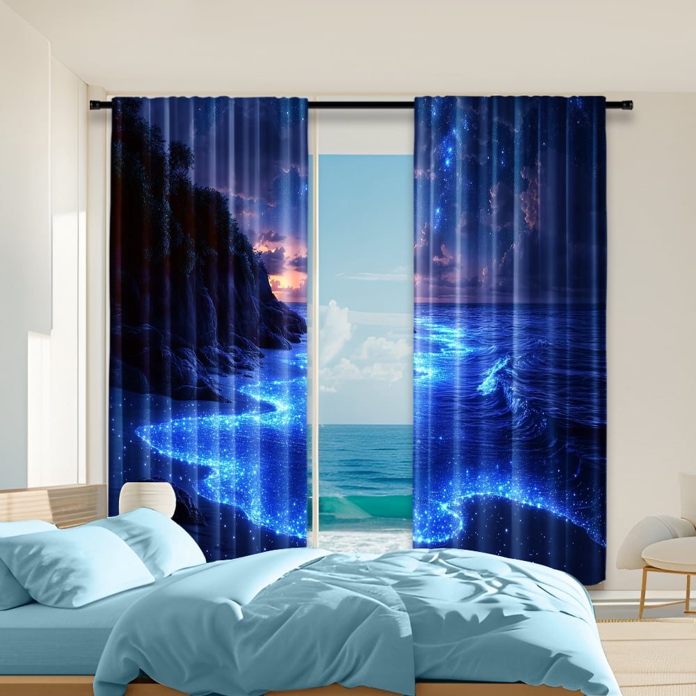 2 pcs versatile polyester transparent curtains for home decoration ...