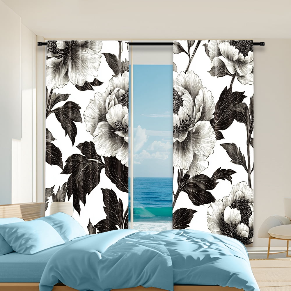 2 pcs versatile polyester transparent curtains for home decoration ...