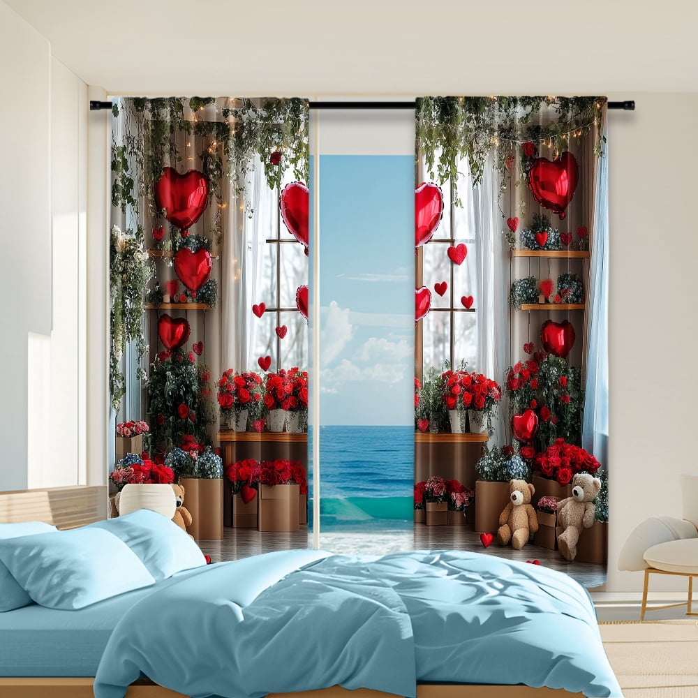 2 pcs versatile polyester transparent curtains for home decoration ...