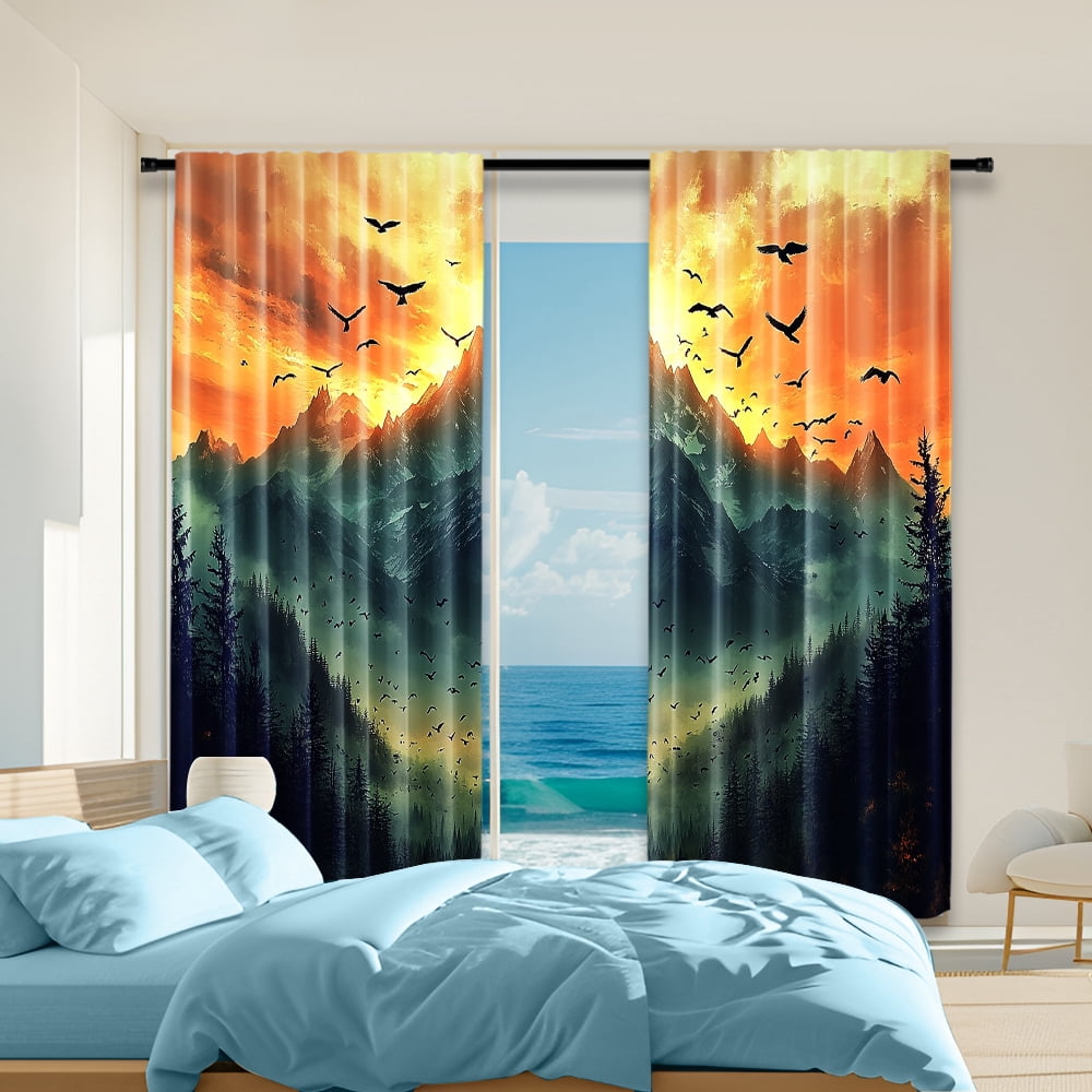 2 pcs versatile polyester transparent curtains for home decoration s ...