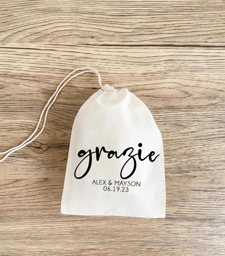 2 pcsGrazie Italy Favor Bag - Wedding Guest Favor Bags - Destination ...