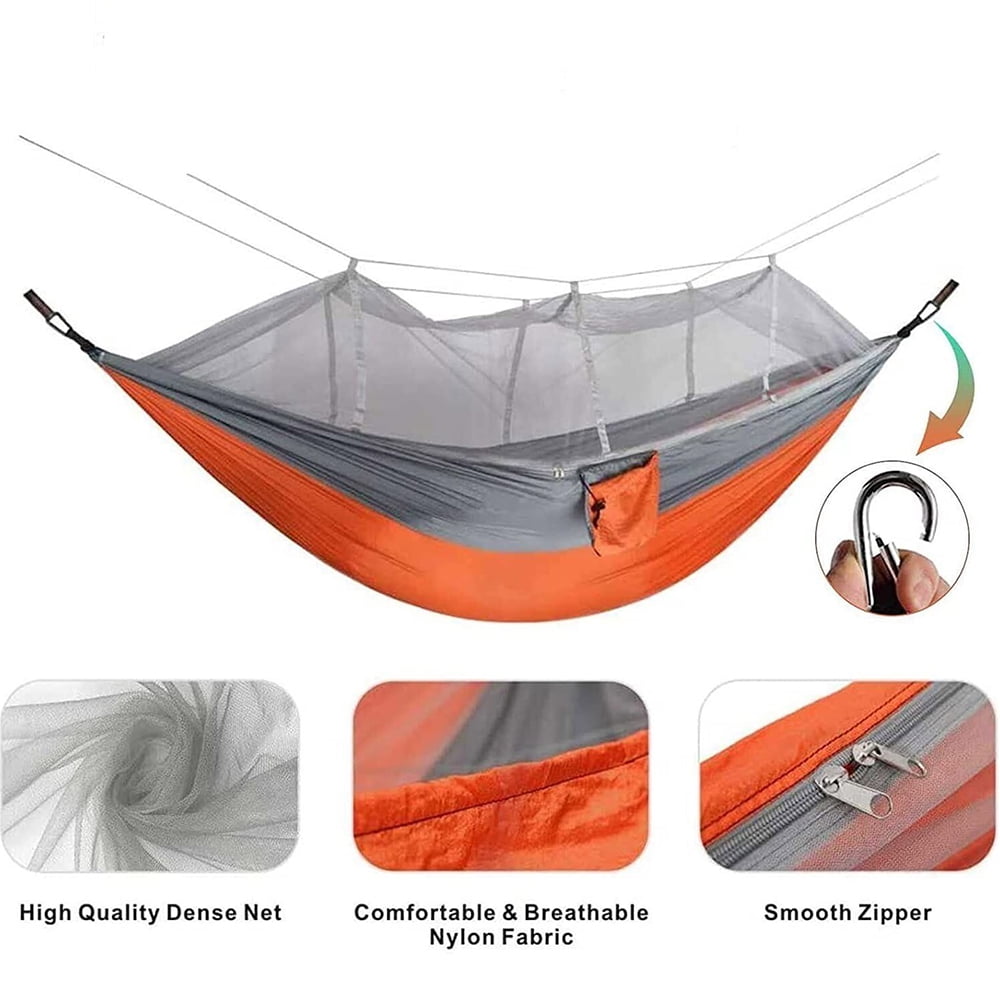 2 persons outdoor hammock tarp mosquito net tent tree strap - Walmart.com