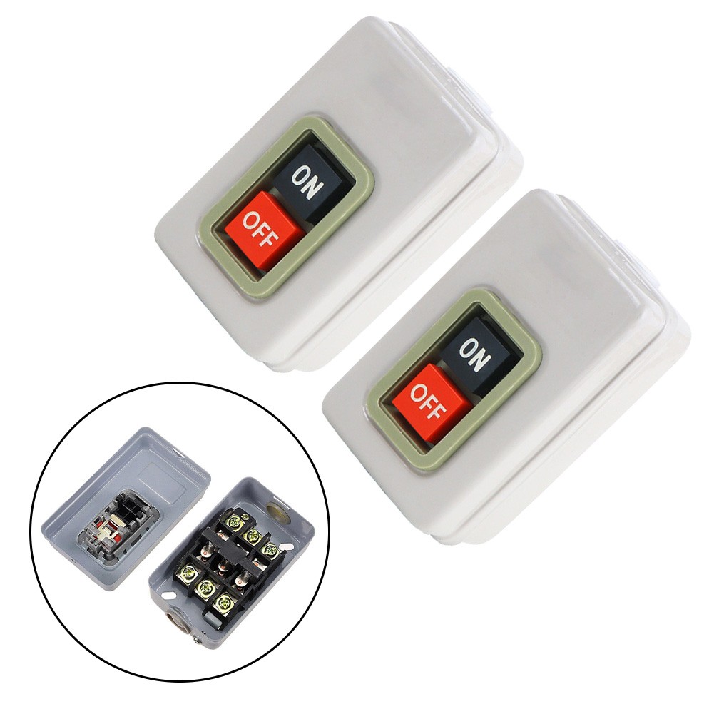 2 picecs Heavy Duty Power Switch Box - 30A 3.7Kw ON OFF Push Button ...
