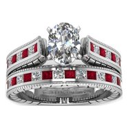 Ladies' Stainless Steel CZ Triple Roll Ring - Walmart.com