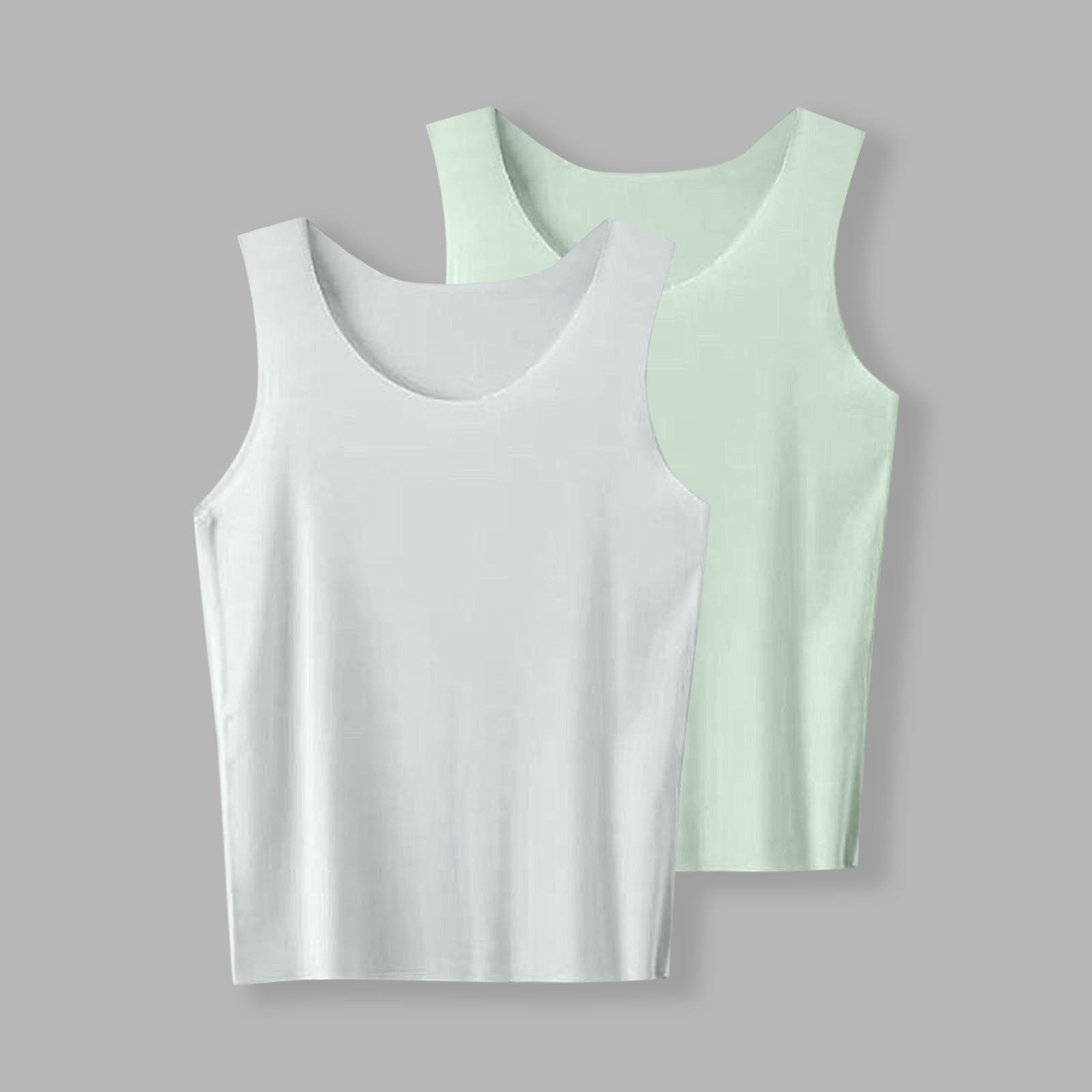 2-piece Big Children's Ice Silk Top Seamless Suspender Children's Solid ...