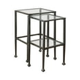 2-piece Glass Top Nesting Tables Black - Walmart.com