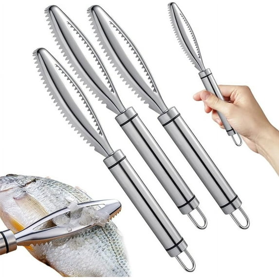 2-piece Stainless Steel Fish Scale Scraper Tool Multi-functional Fish ...