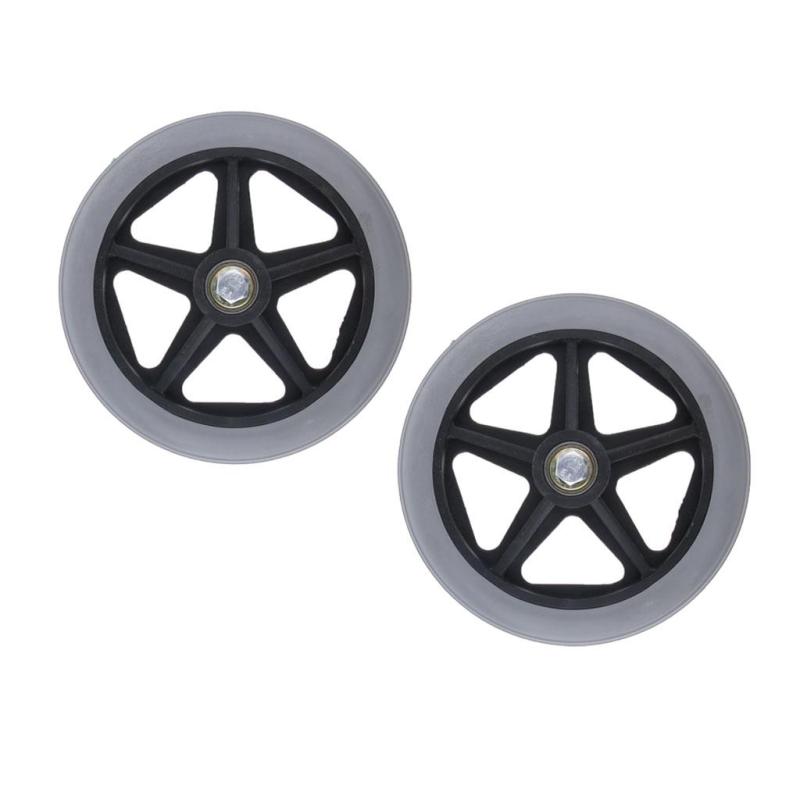 2-piece Wheelchair Steering Wheels Solid Tire Front Wheel for ...