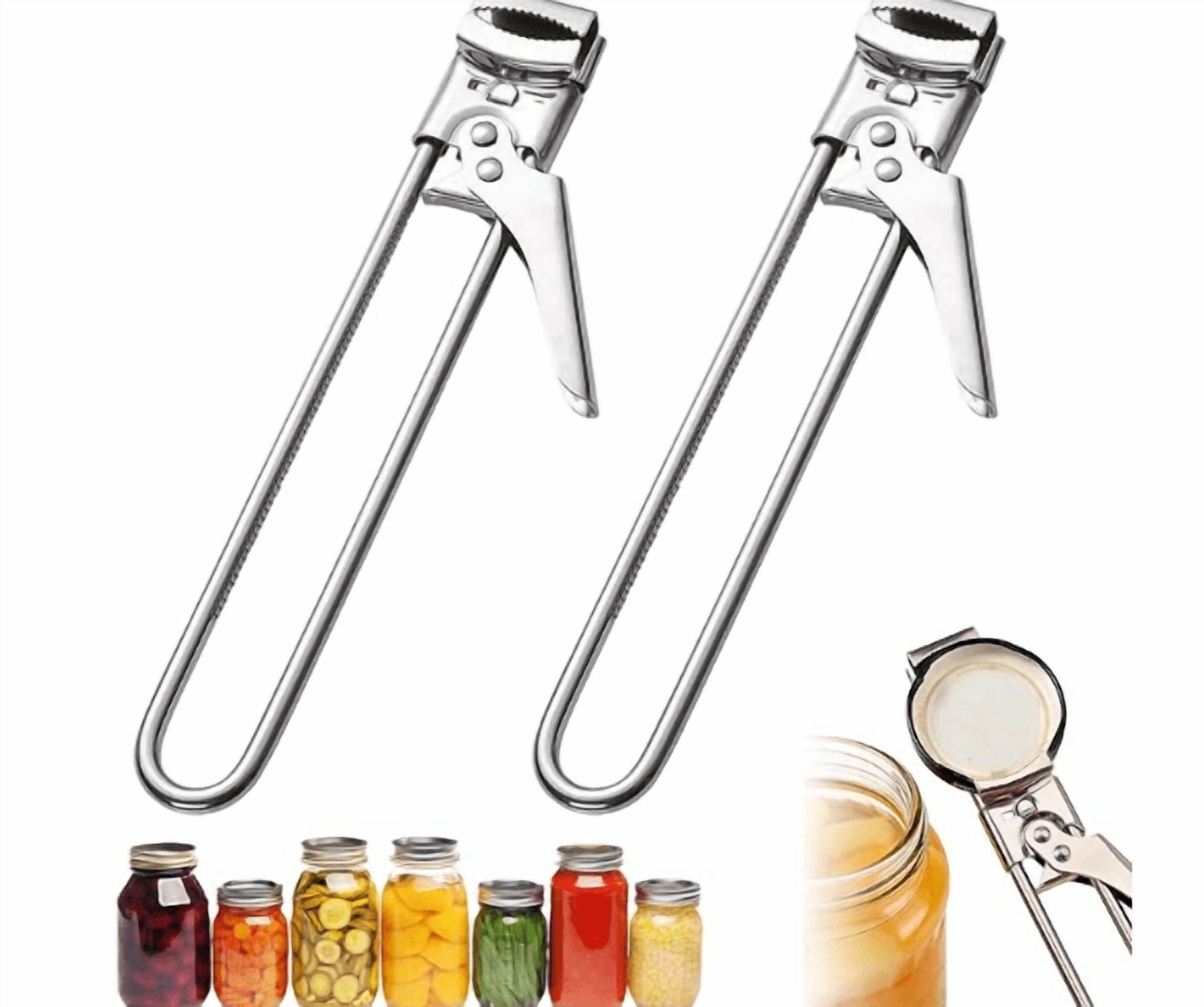 2-piece adjustable stainless steel can opener, upgraded multifunctional ...