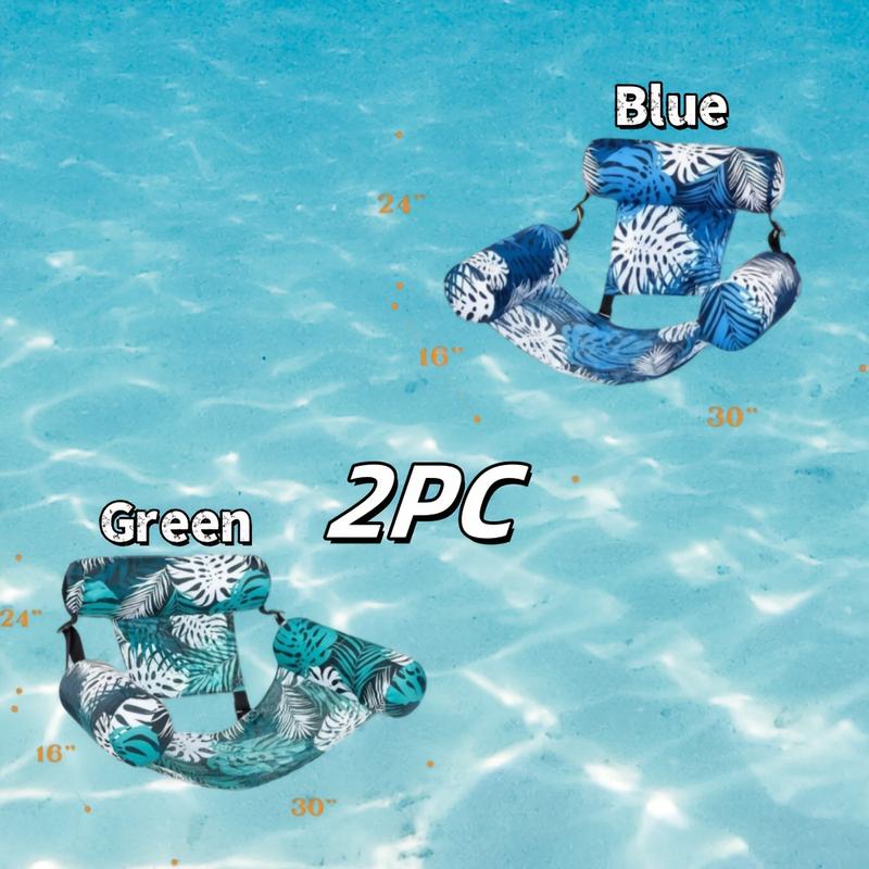 2-piece adult thick inflatable water lounge chair - tropical leaf ...