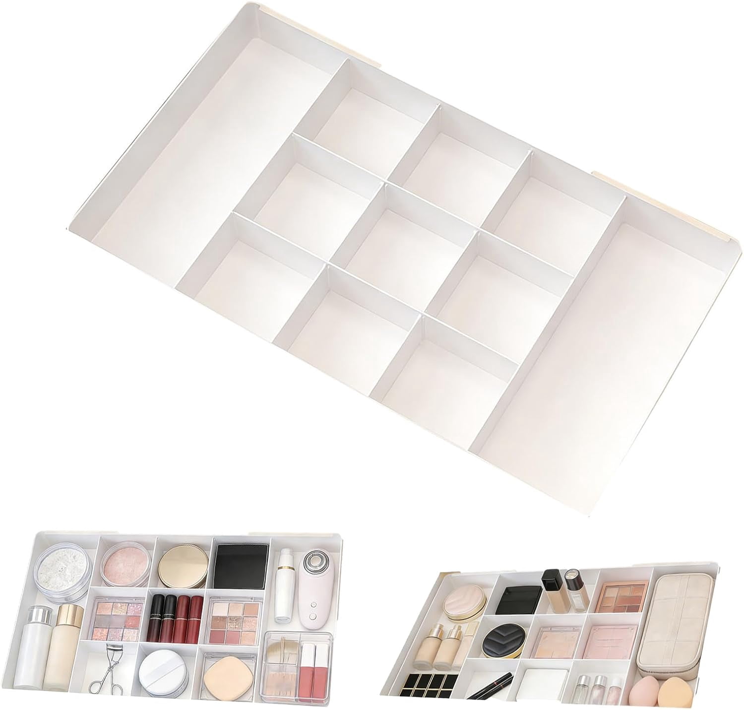 2-piece expandable drawer organizer with detachable partition ...