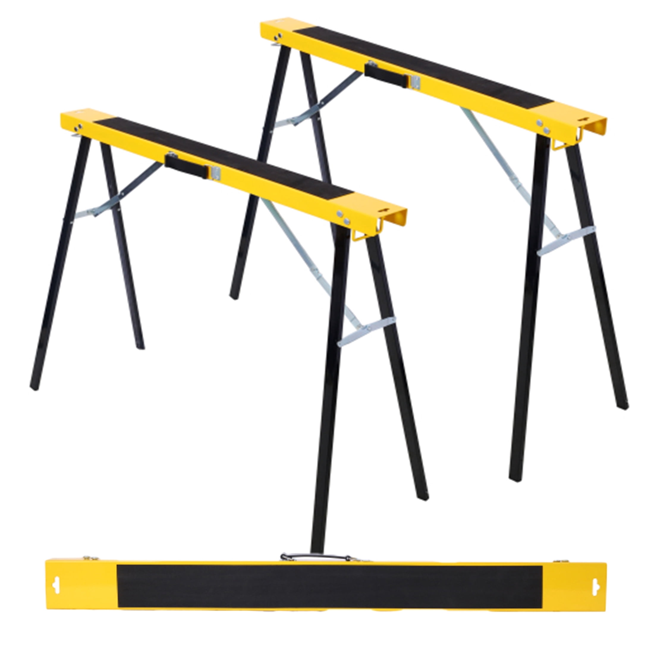 2 Pack Saw Horses Folding Heavy Duty, 550 Pound Load Capacity of ...
