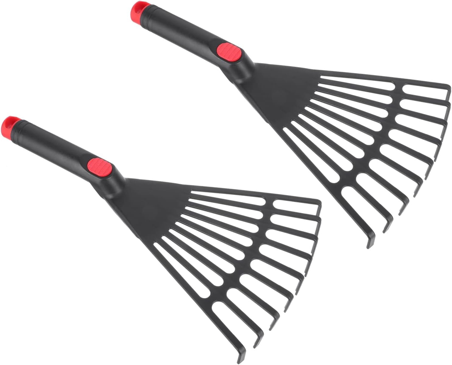2-piece garden rake set for leaves and grass, durable plastic weeding ...