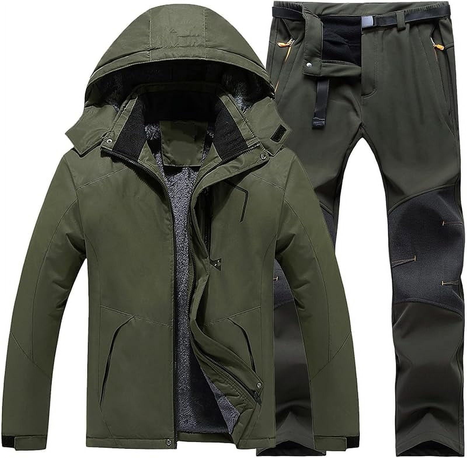 2 piece mens winter suits waterproof outdoor ski jacket and pants set ...