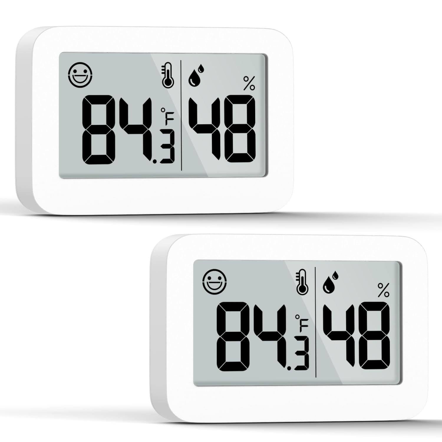 2-piece mini humidity meter indoor thermometer, humidity meter with ...