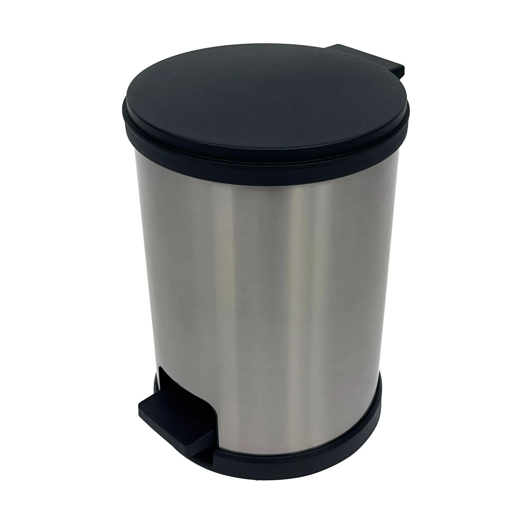 2-piece pedal-type trash can, silver trash bin, round trash bin, 1.5 ...