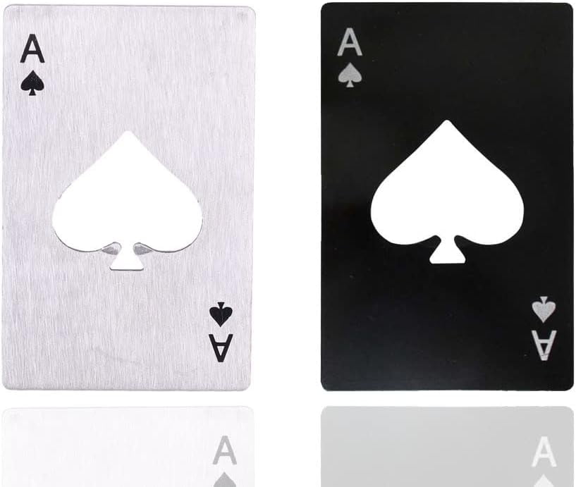2 piece set black and Silver Poker Card Beer Bottle Opener, Poker Card ...