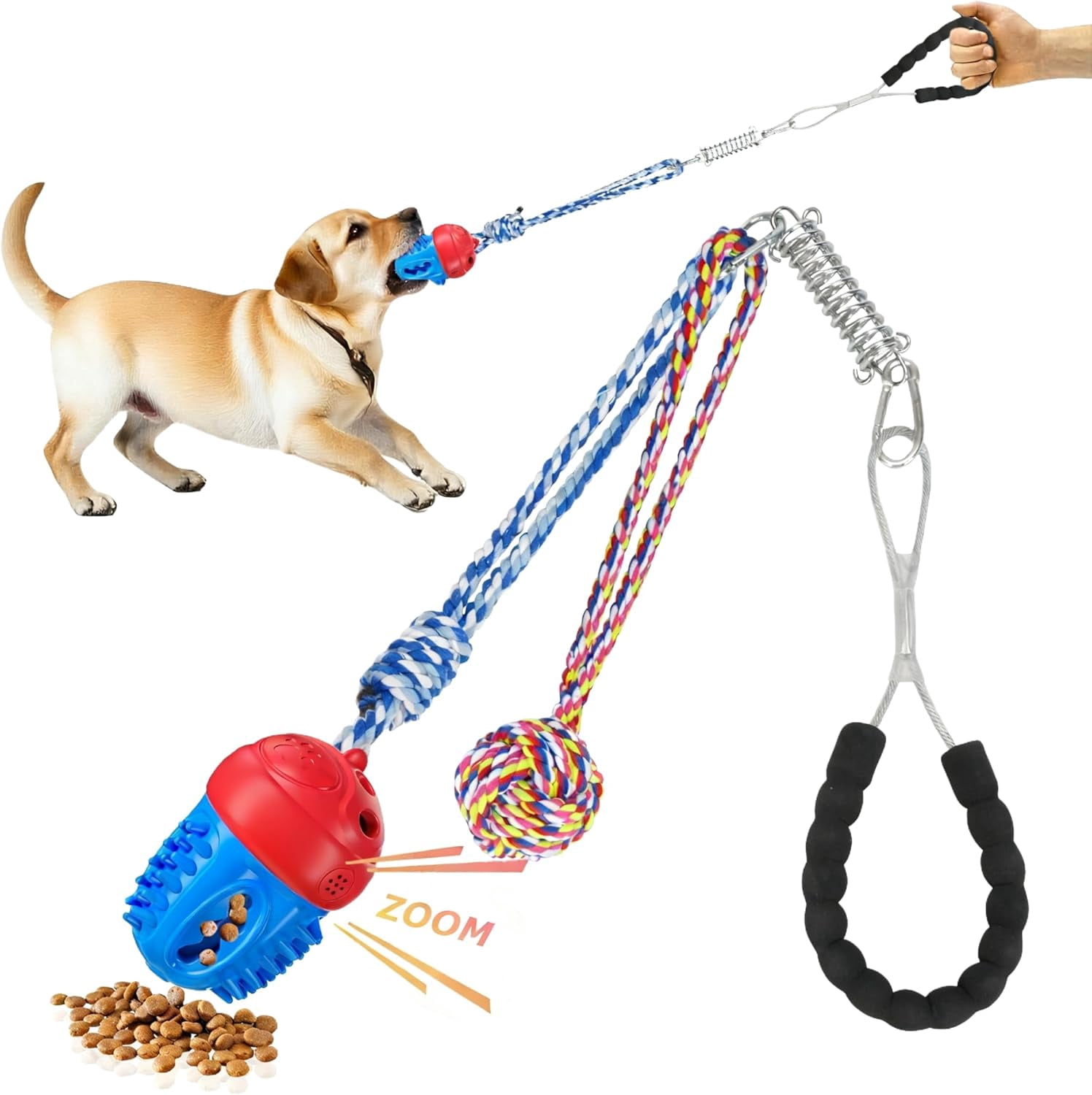 2-piece set dog tug-of-war toys with handle - designed for aggressive ...