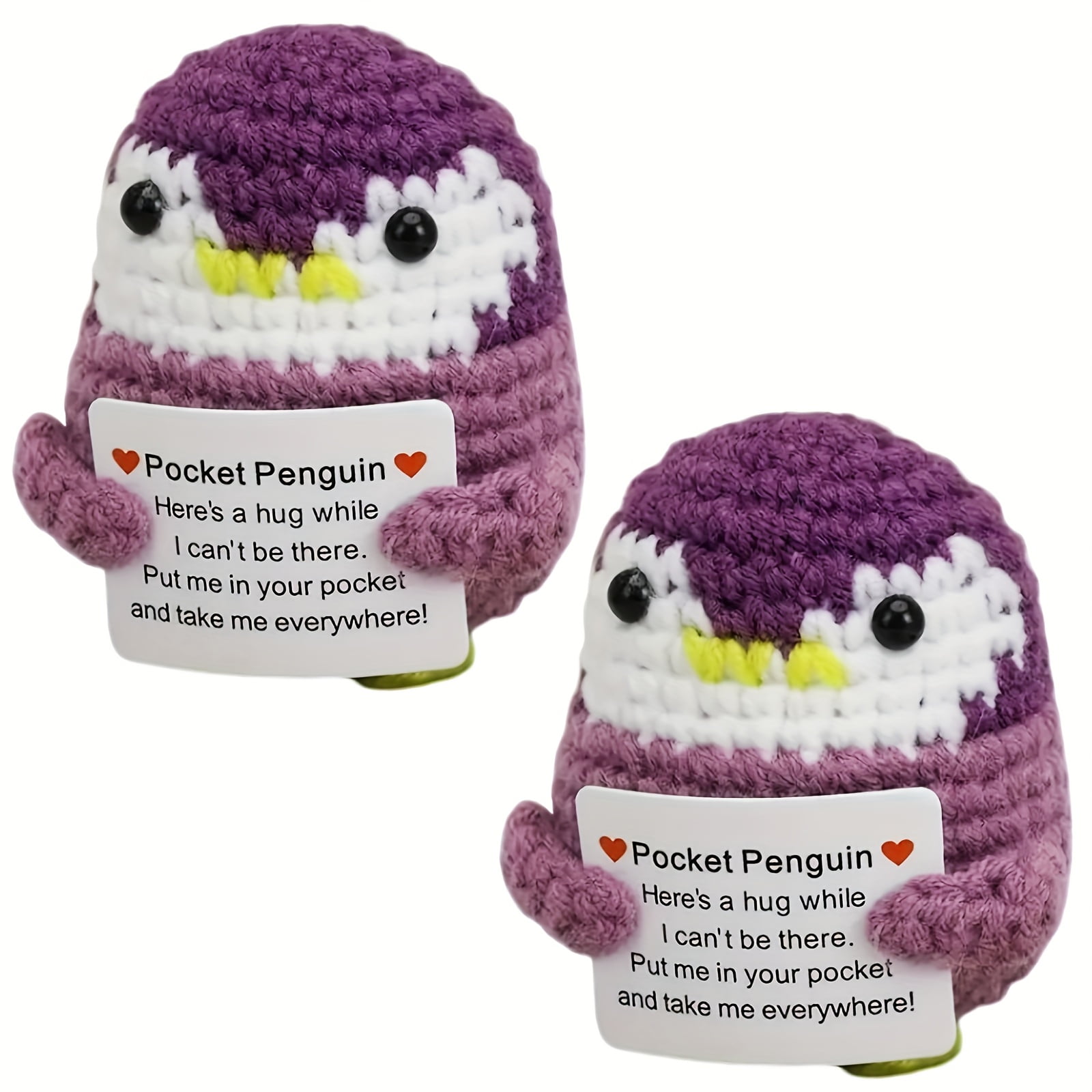 2-piece set, positive energy penguin doll, cute knitted penguin ...