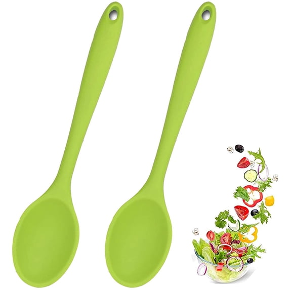 2-piece silicone cooking spoons, heat-resistant, hygienic design ...