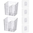 2-piece storage organizer wall-mounted shower rack, stackable ...