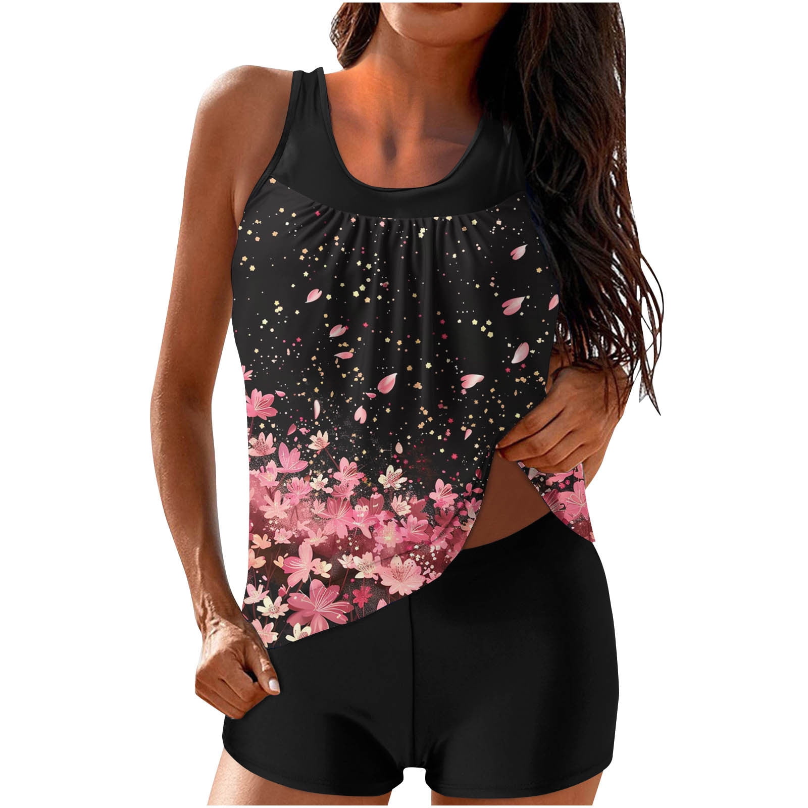 2 piece swimwear with shorts Summer Swimwear Two Piece Boyshort Tankini ...