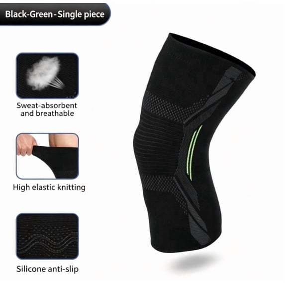 2 pieces Non-Slip Compression Knee Brace, Breathable Support Sleeve for ...