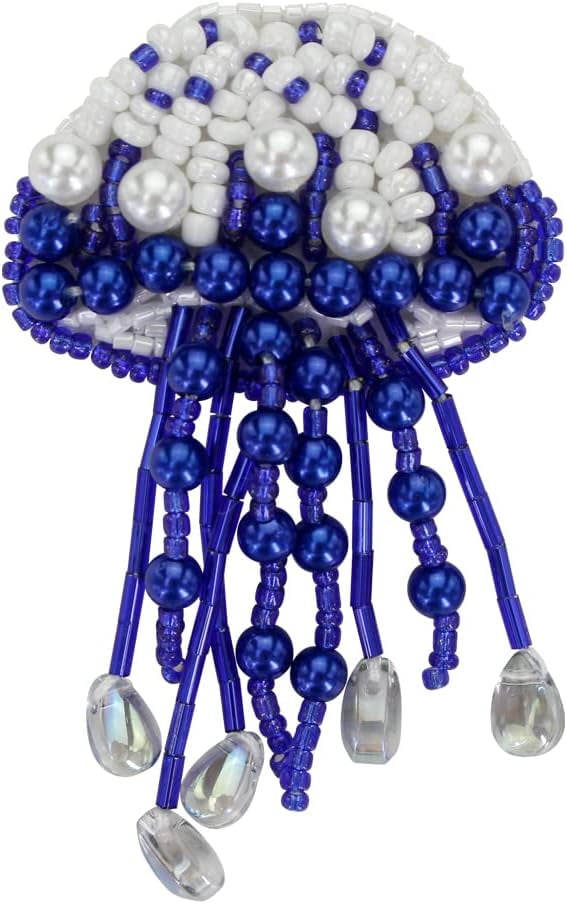 2 pieces Pearl Jellyfish Patches Handmade Art Brooches Jewelry Patches ...