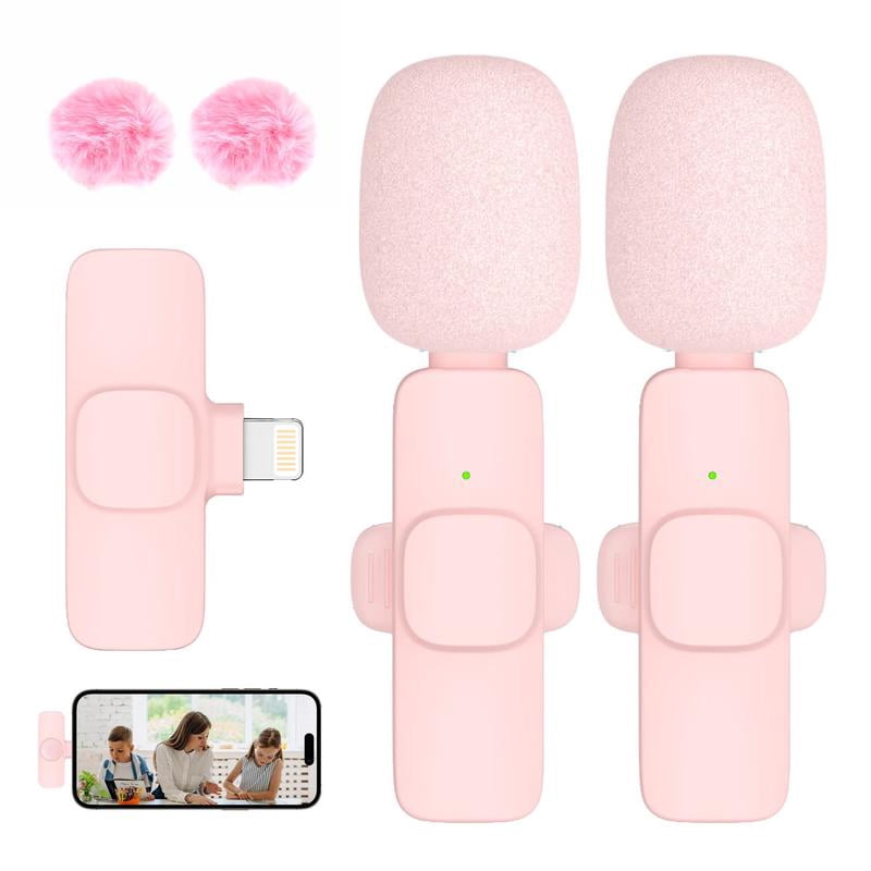 2 pieces Professional Wireless Lavalier Lapel Microphone for iPhone ...