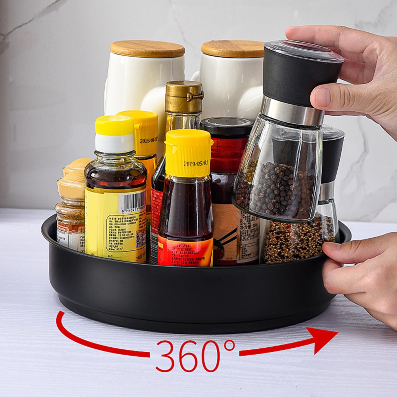 2 pieces Round Stainless Steel Lazy Susans Turntable Organizer ...