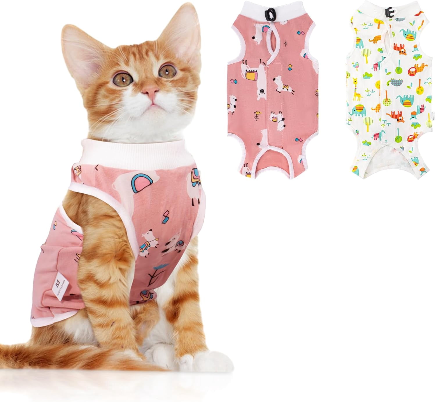 2 pieces of cat recovery clothing, suitable for sterilizing abdominal ...
