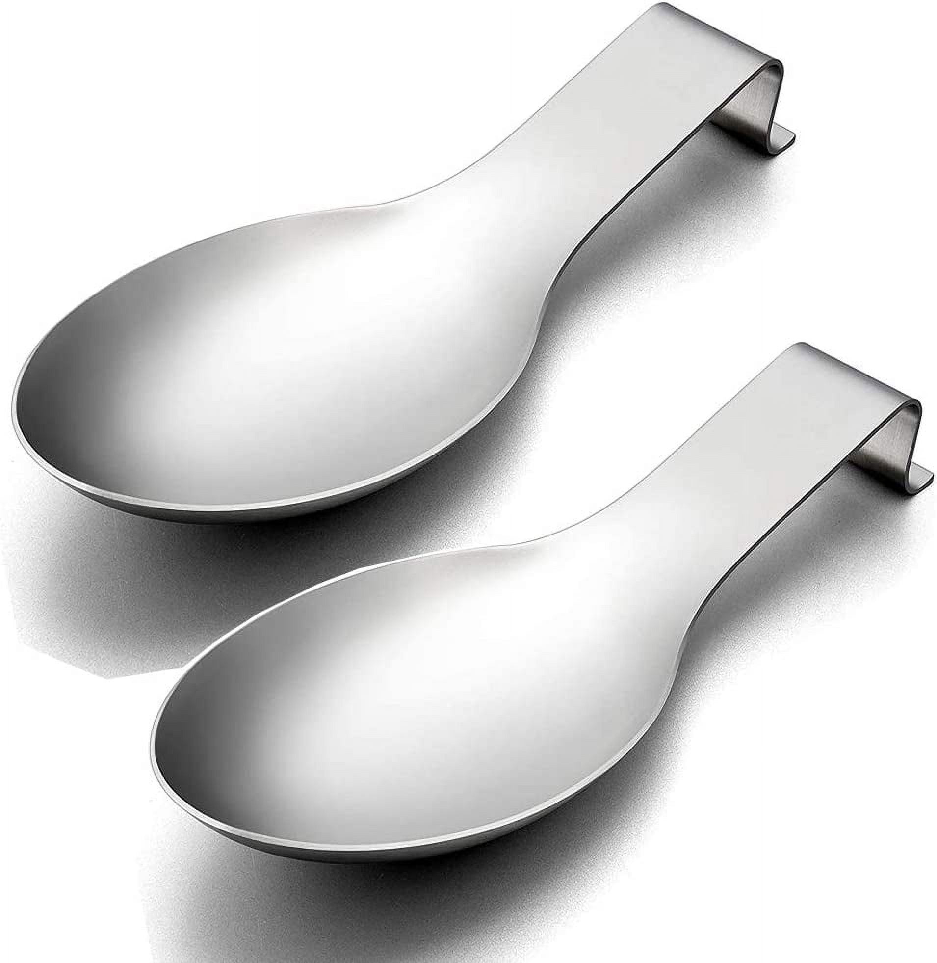 2 pieces cooking spoon rest, stainless steel spoon rest, cooking spoon ...