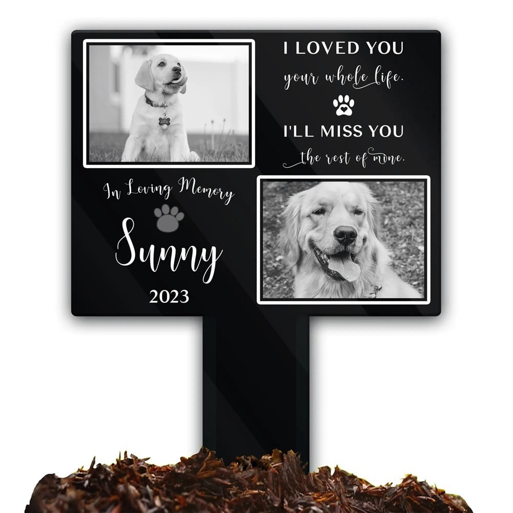 2 pieces, dog and cat Memorial garden posts, pet memorial posts, pet ...
