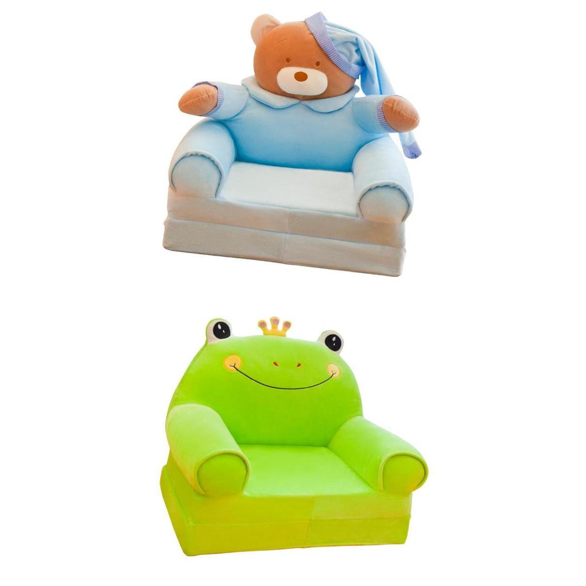 2 pieces kids folding sofa children children cartoon animal lounger bed ...