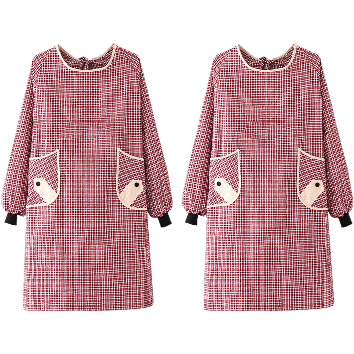 2 pieces of new household kitchen aprons, cotton aprons with long ...