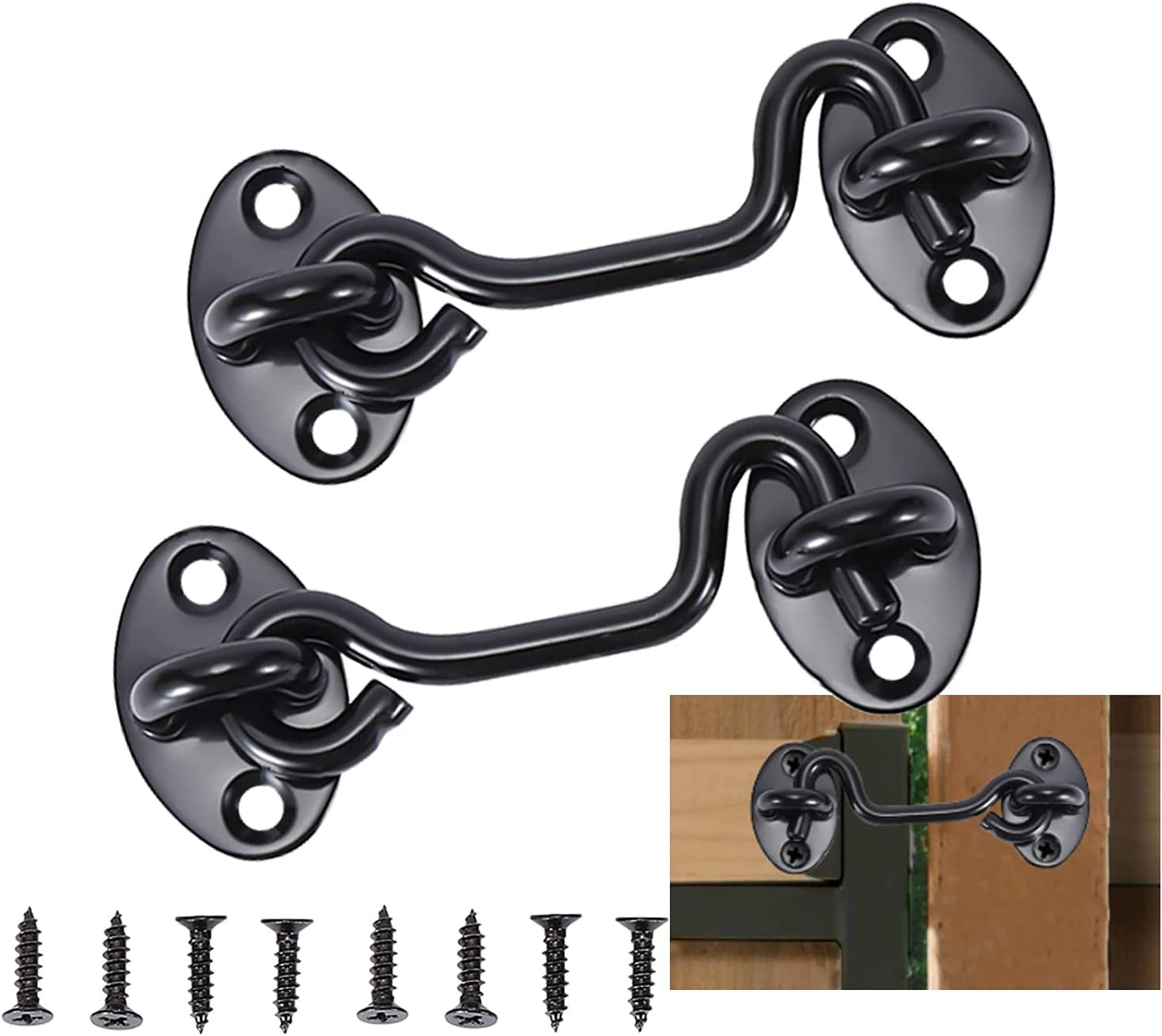 2 pieces storm hooks with eyelet. Cabin hooks stainless steel. Door ...