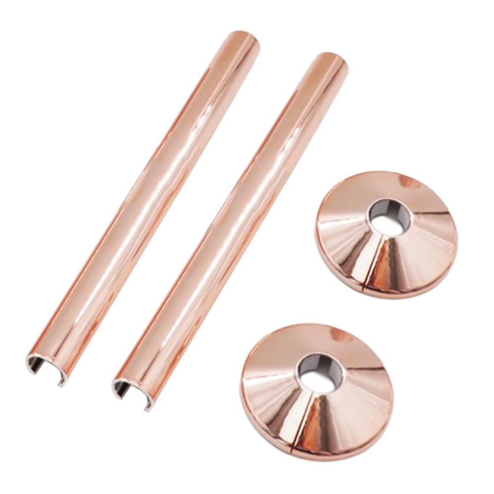 2 pk Pipes Radiator Pipe Covers sleeve 15mm Collars Cut Fit Bathroom ...