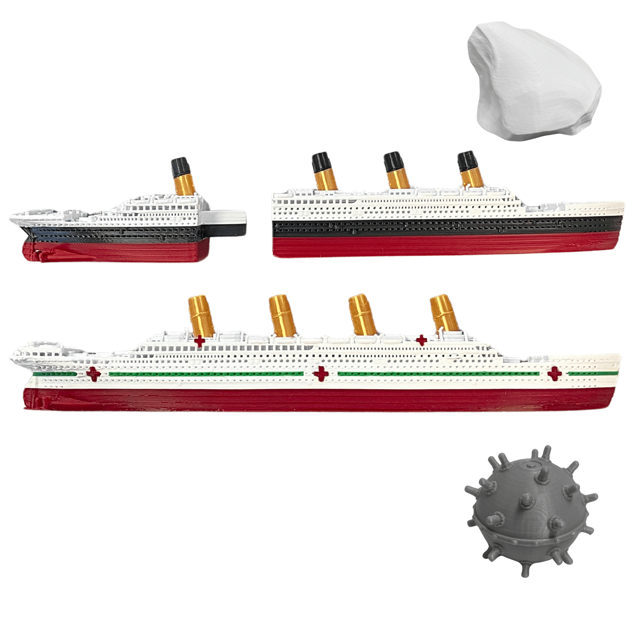 2 pk Split In Half Titanic & Britannic Bath Boat And Pool Toy,Break In ...