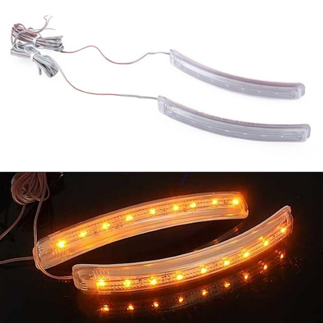 2/pk Yellow Soft 9 SMD LED For Car Side Mirror Turn Signal Indicator ...